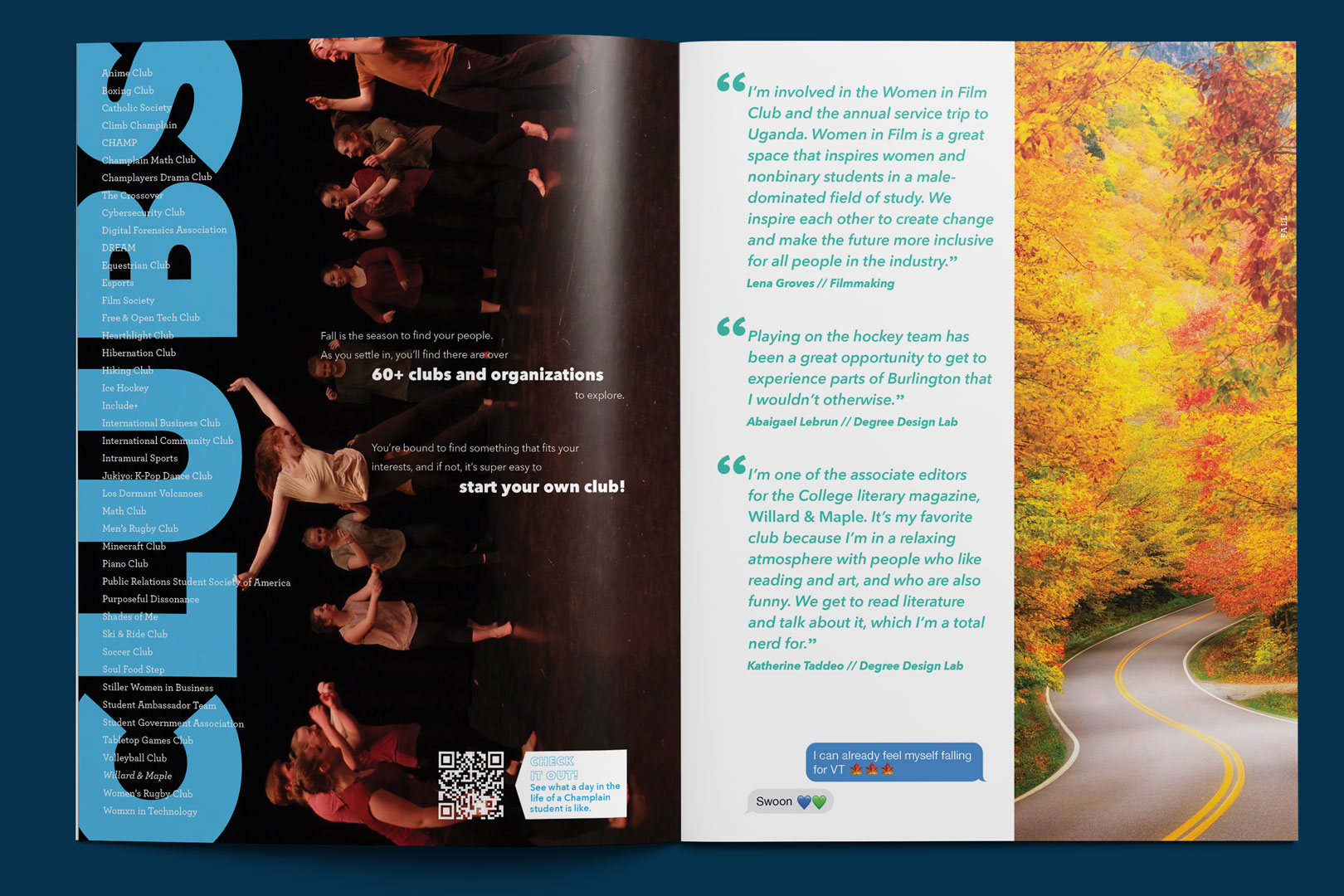 Champlain College Admissions Brochure Graphic Design | Pluck